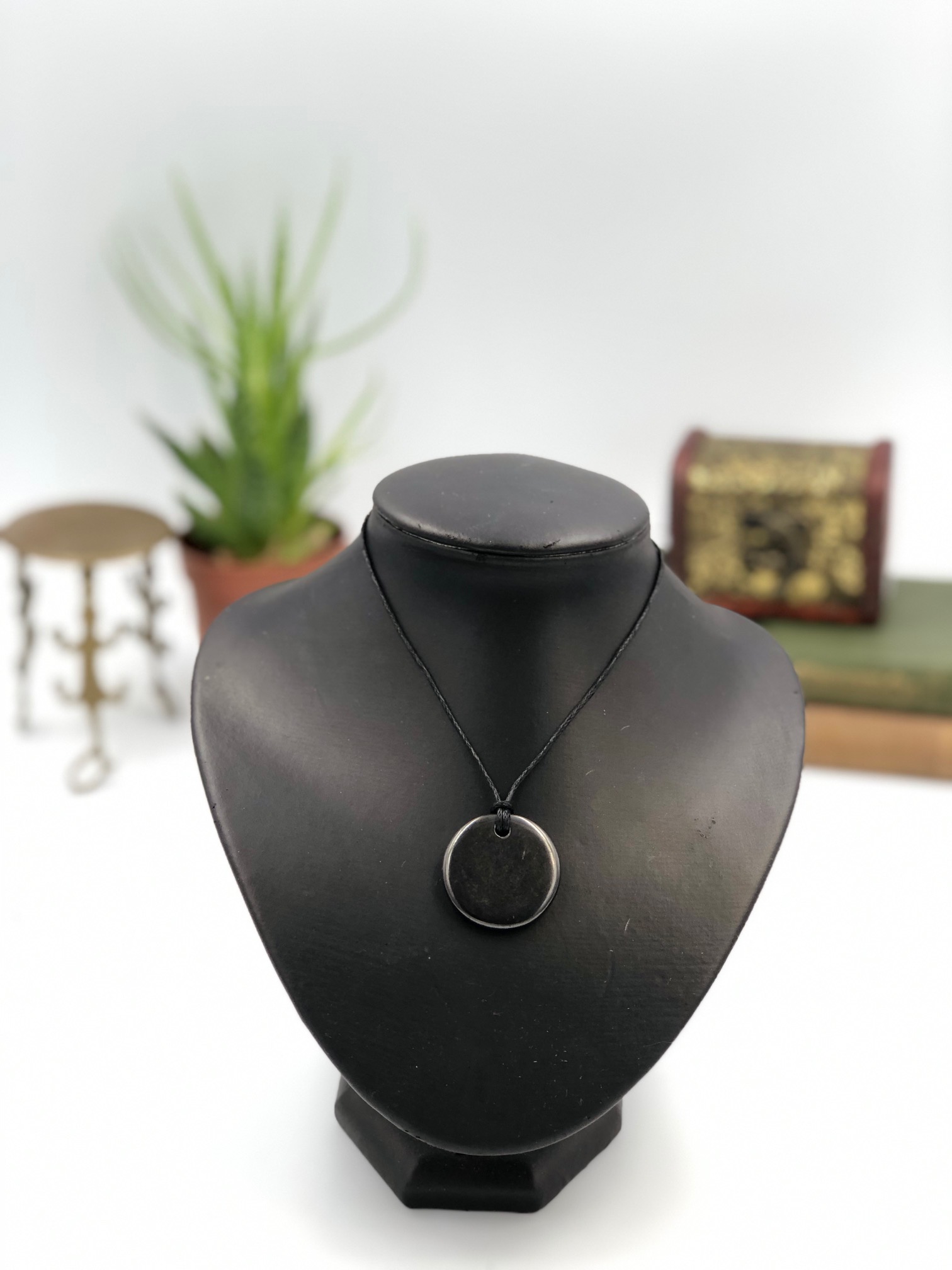 Shungite Pendant - Tumbled Circle - Nexus Magazine